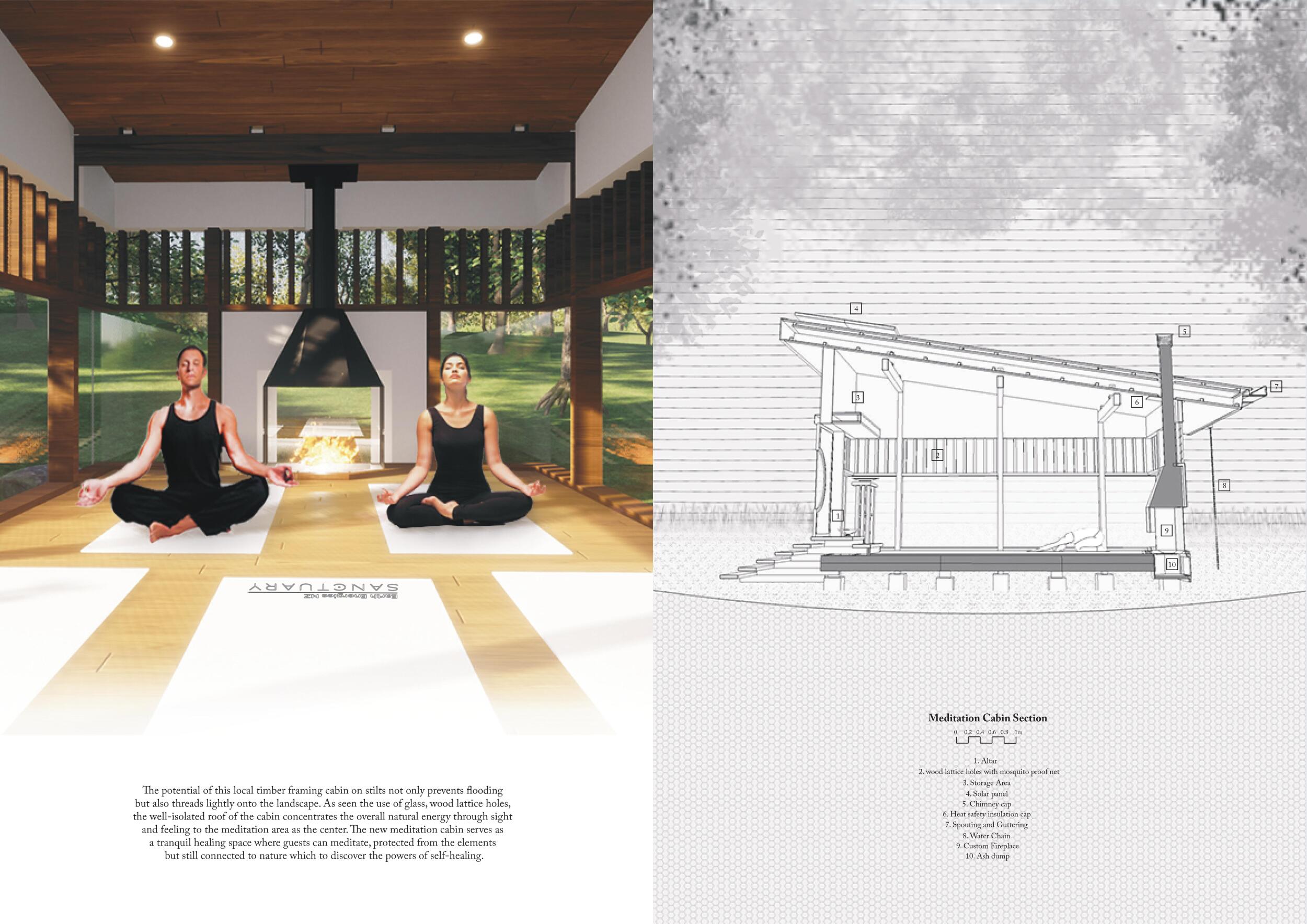 Architecture project // Circular Meditation Cabin with Concrete Base ...