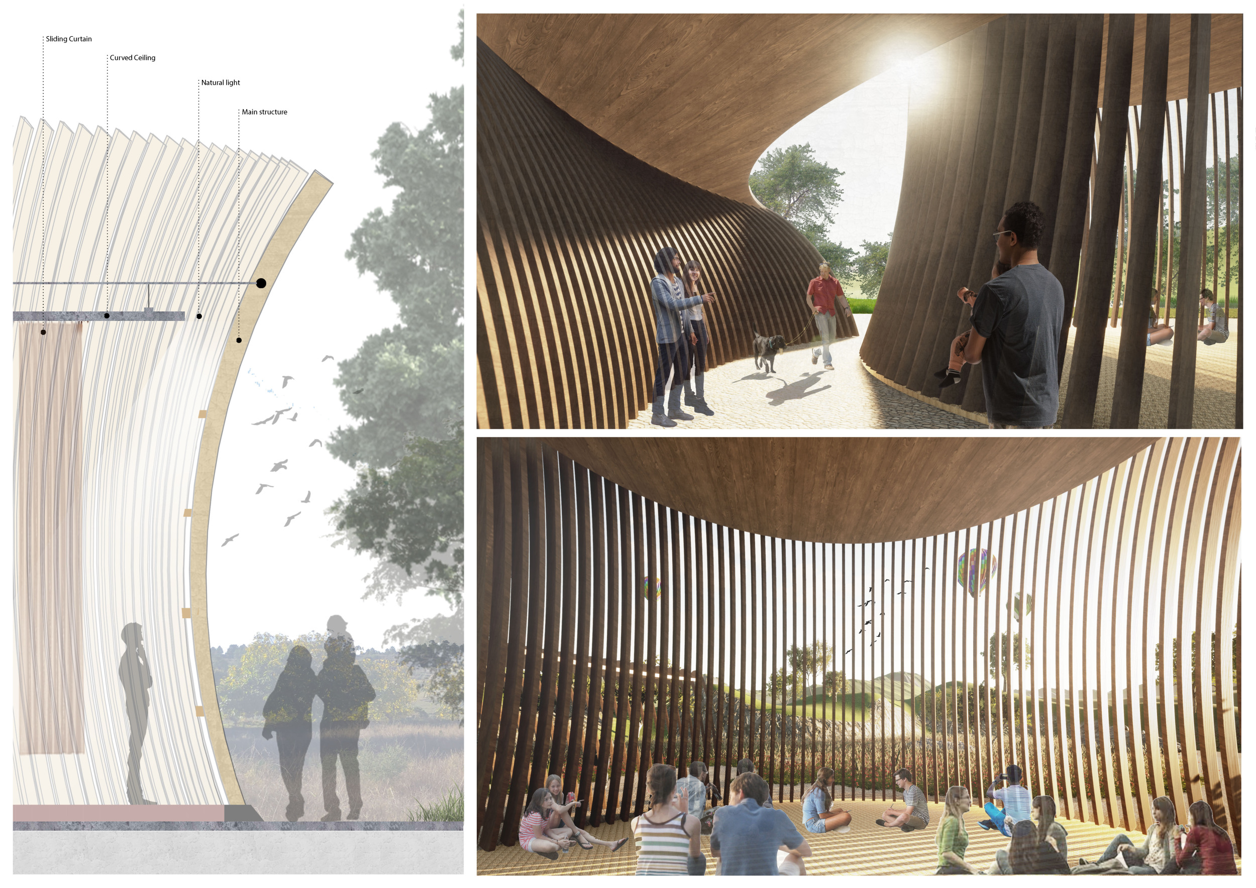 Architecture project // Curved Wooden Beams Shaping Community ...