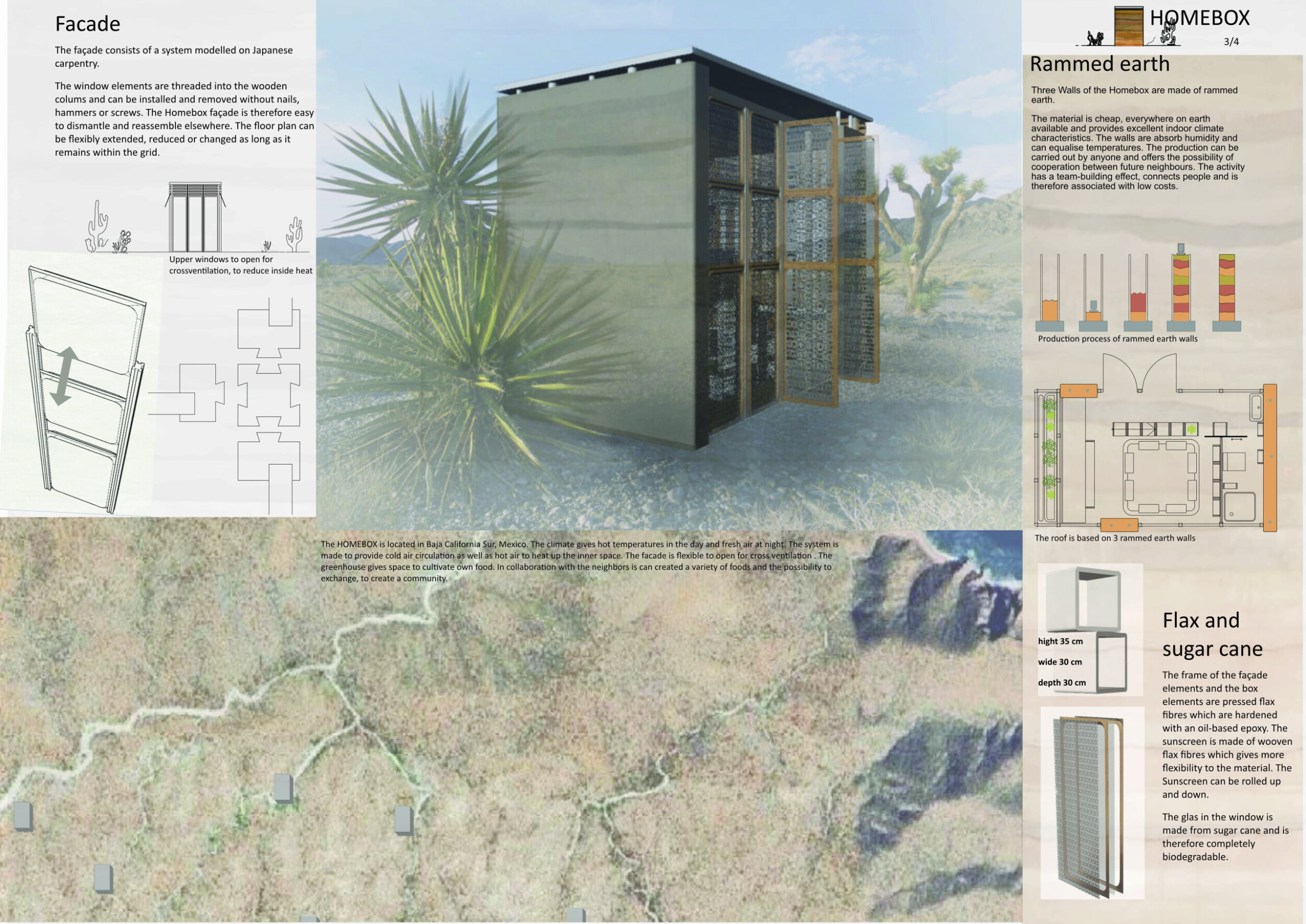 Architecture project // Rammed Earth and Flax Fiber Structure ...