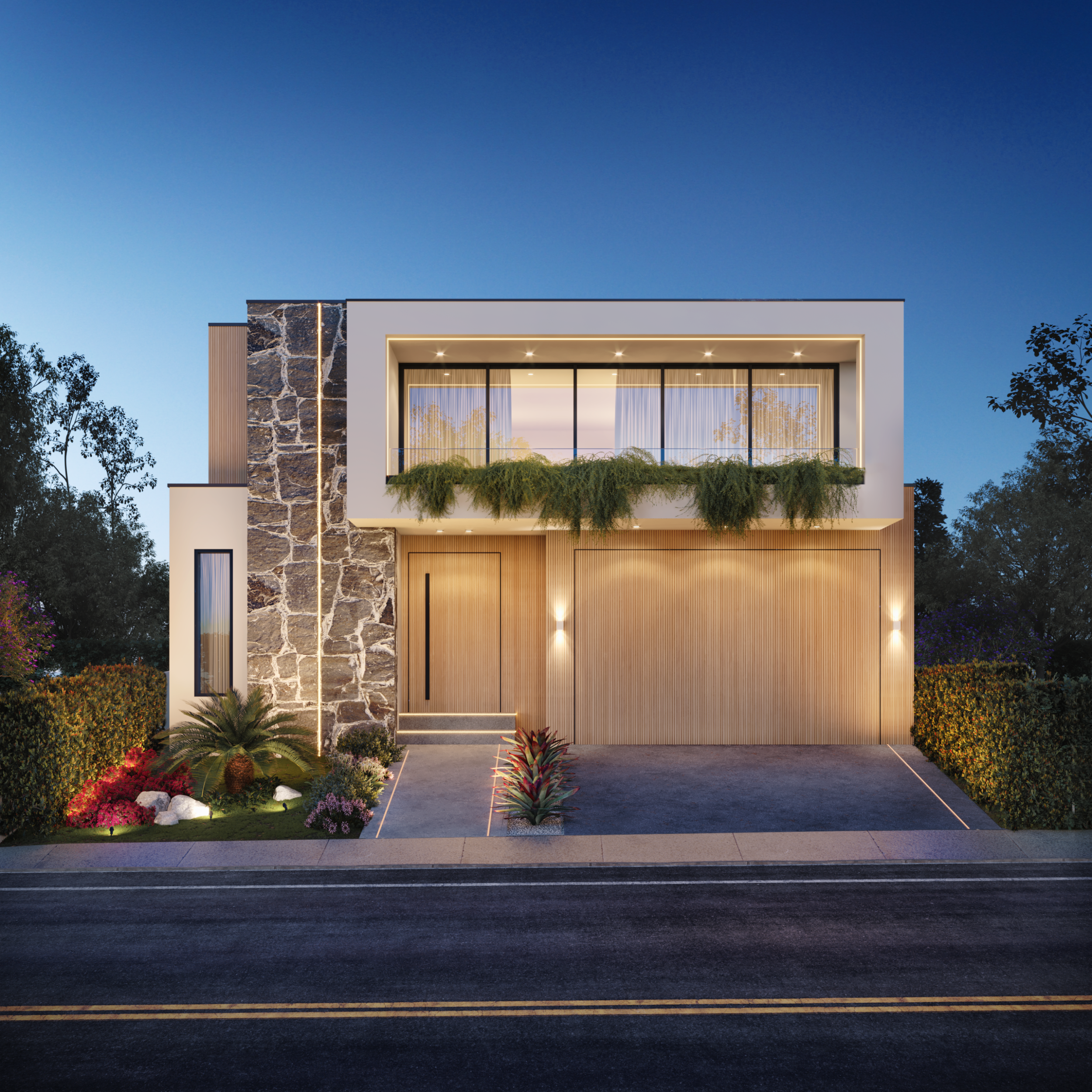 Architecture project // Cantilevered Glass and Natural Slate Home ...