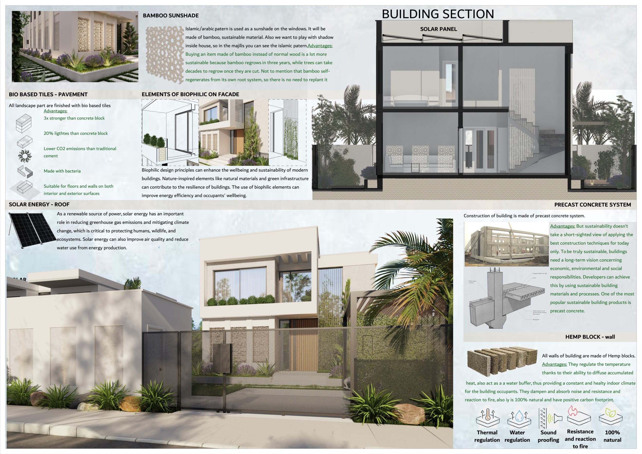 Architecture project // Bamboo Shades and Bio-Based Tiles Establishing ...