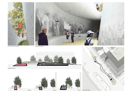 Architecture project // Curvilinear Forms with Engraved Glass Panels in ...